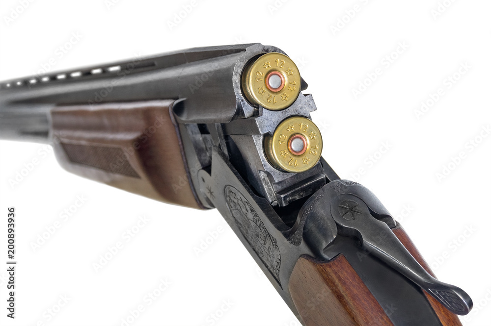 Loading double-barreled shotgun Stock Photo | Adobe Stock