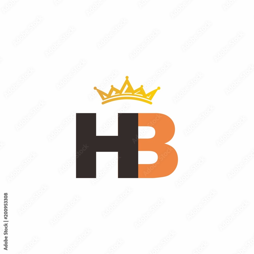 H, B, HB letter logo design with crown Stock Vector | Adobe Stock