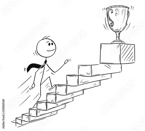 Cartoon stick man drawing conceptual illustration of businessman ...