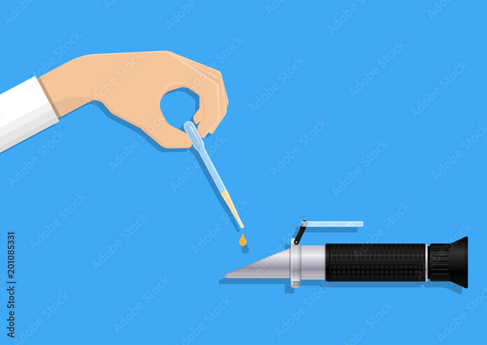 Vettoriale stock di Brix wine lab food tool test toxic beer salt drop ...