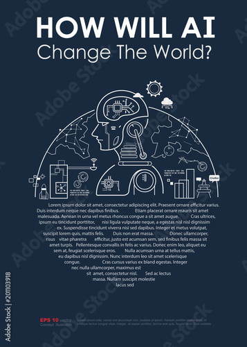 Artificial intelligence (AI) change the world half global concept ...