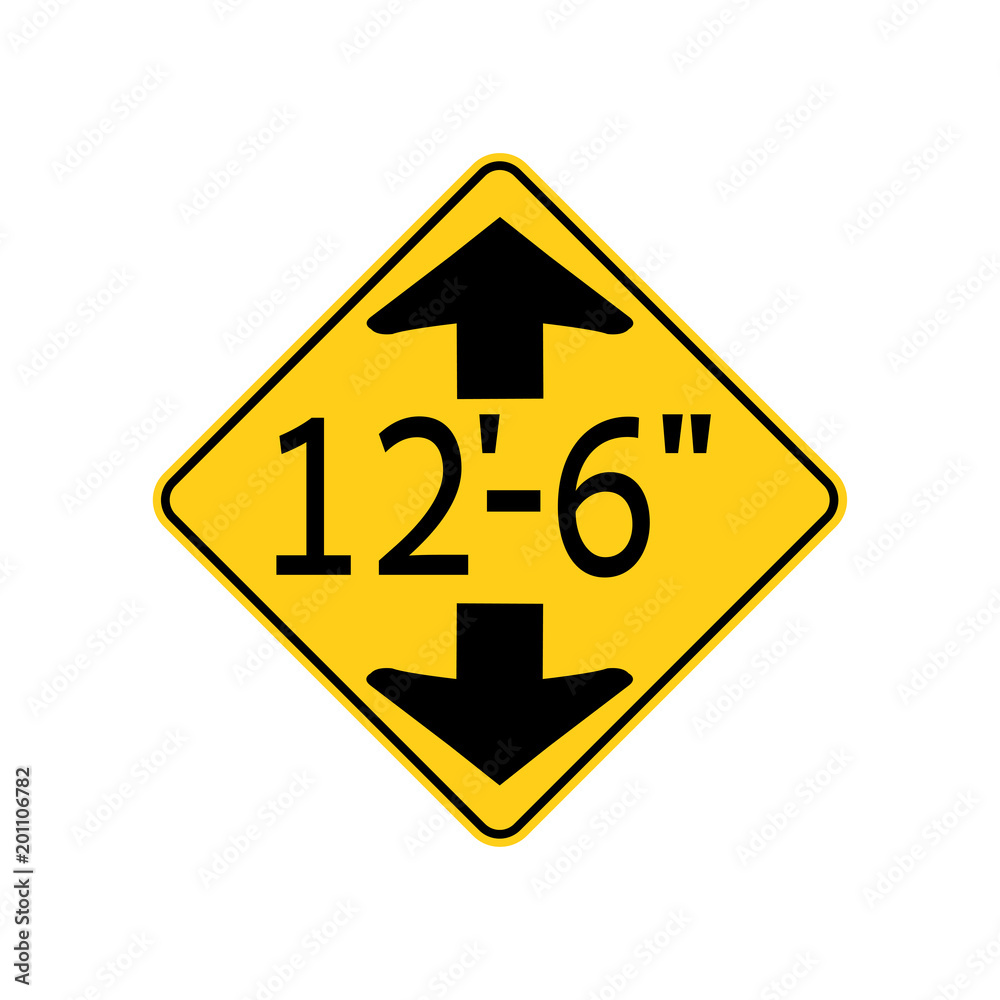 USA traffic road signs. low clearance ahead. vector illustration Stock ...