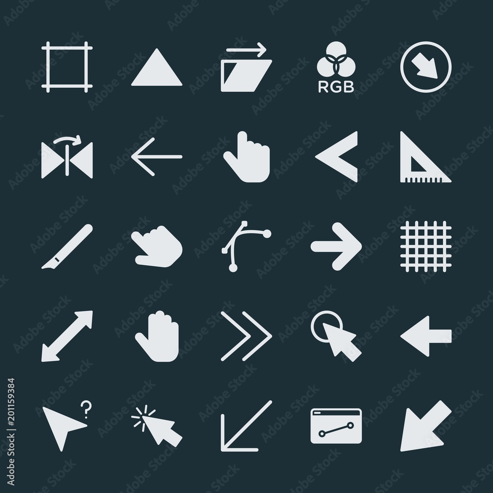Modern Simple Set of arrows, cursors, design Vector fill Icons ...