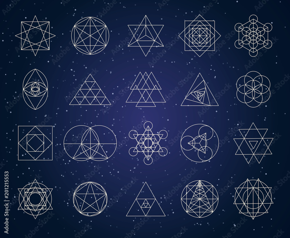 sacred geometry outline shapes vector set Stock Vector | Adobe Stock