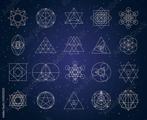 sacred geometry outline shapes vector set - Buy this stock vector and ...