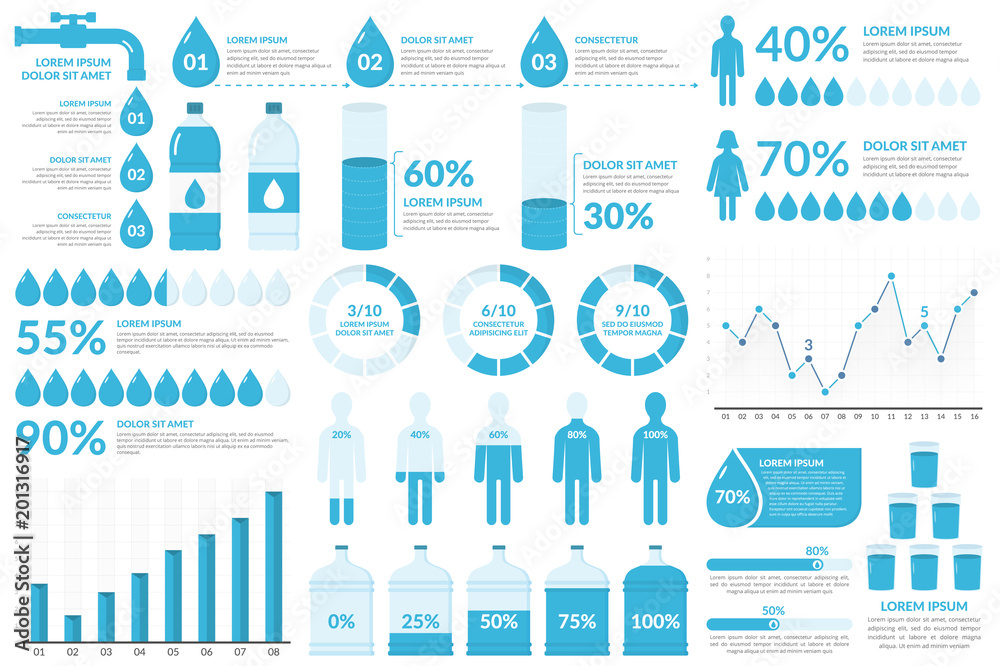 Water Infographics Stock Vector | Adobe Stock