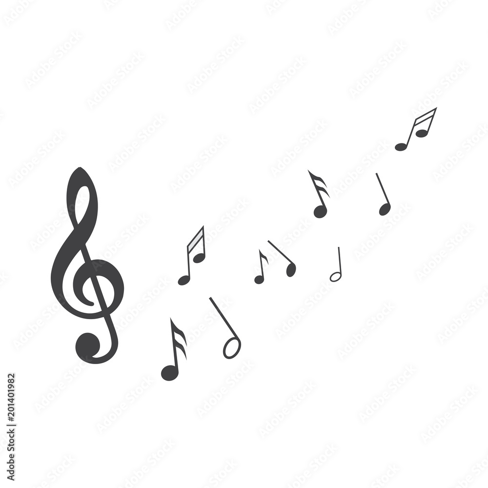 Music notes.Abstract musical background. Vector illustration.Mensural ...