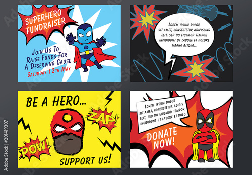 4 Superhero-Themed Event Posters. Buy this stock template and explore ...