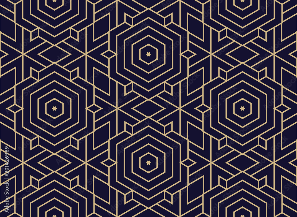 Vector seamless geometric pattern. Gold linear pattern. Wallpapers for ...