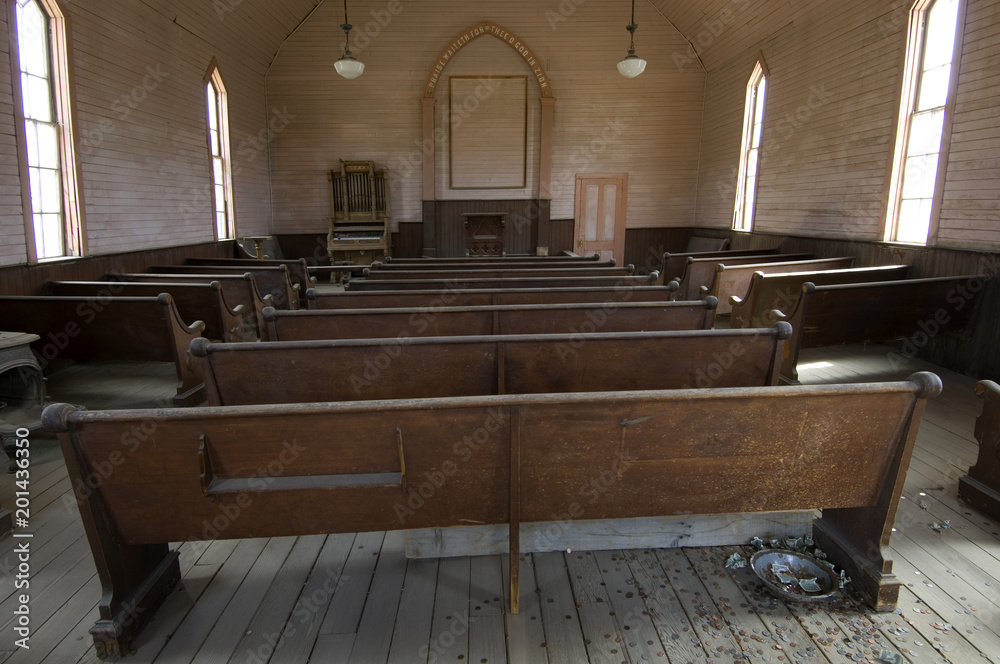 Methodist Church in ghost town Bodie, CA Stock Photo | Adobe Stock
