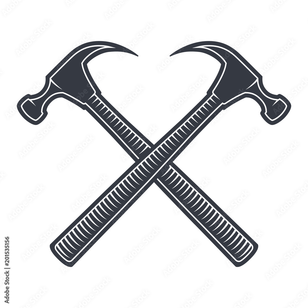 Vintage hammer Icon, joiner's tools, simple shape, for graphic design ...