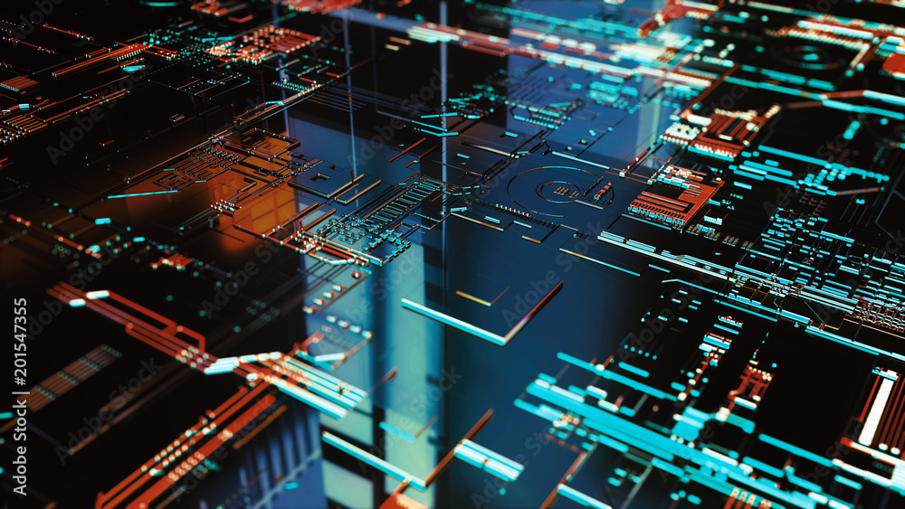 Digital binary data and electronic circuit board. Cyber security ...