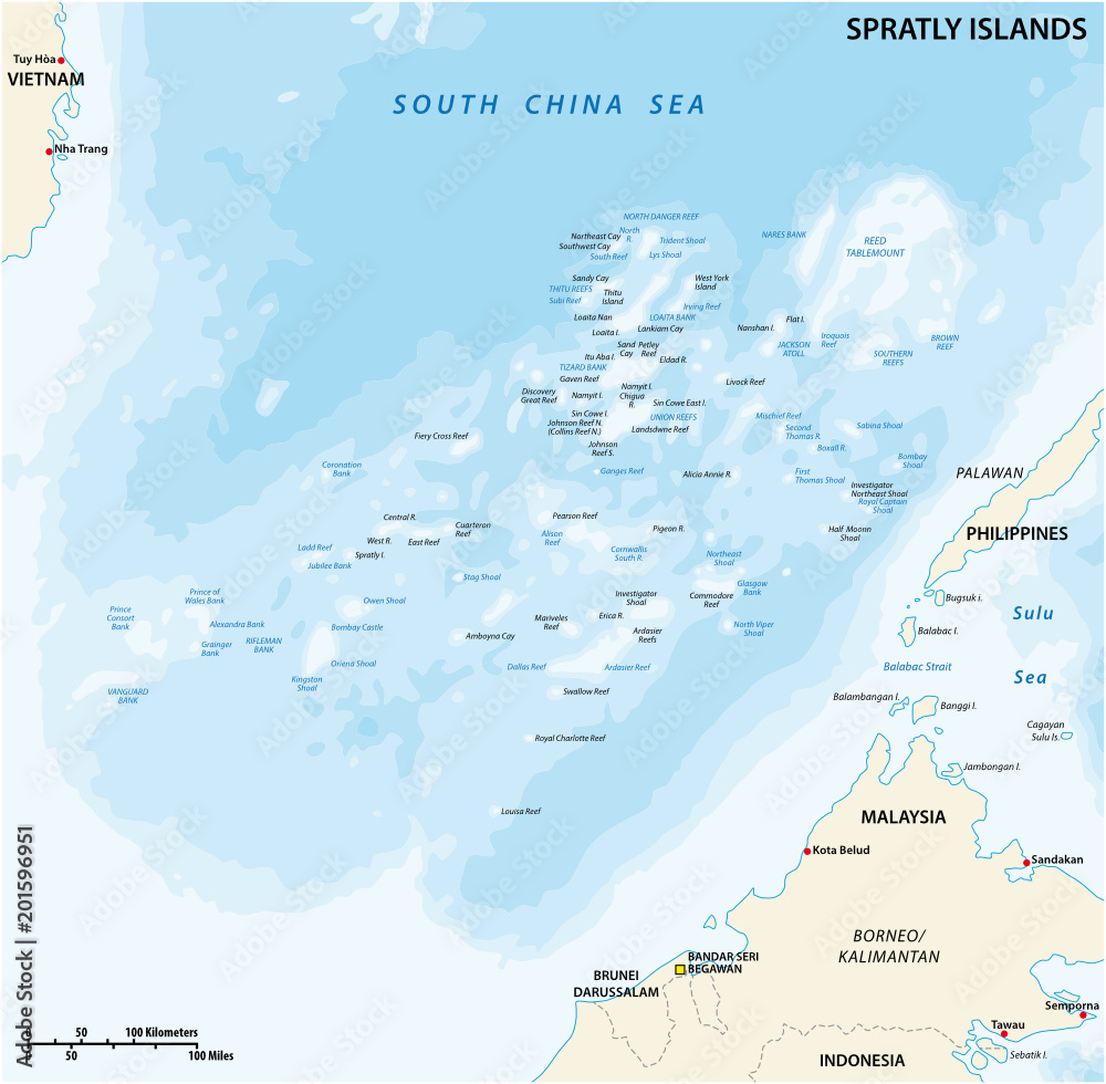 spratly islands vector map Stock Vector | Adobe Stock