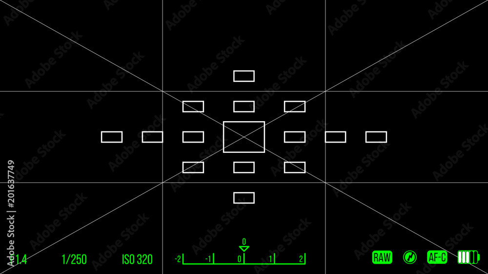 Vector template for your design. Camera viewfinder. Focusing screen of ...