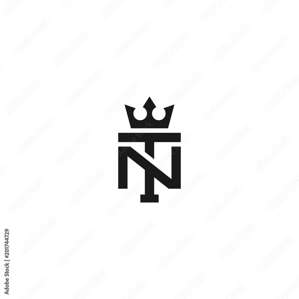 Letter NT crown logo icon design template elements Stock Vector | Adobe ...
