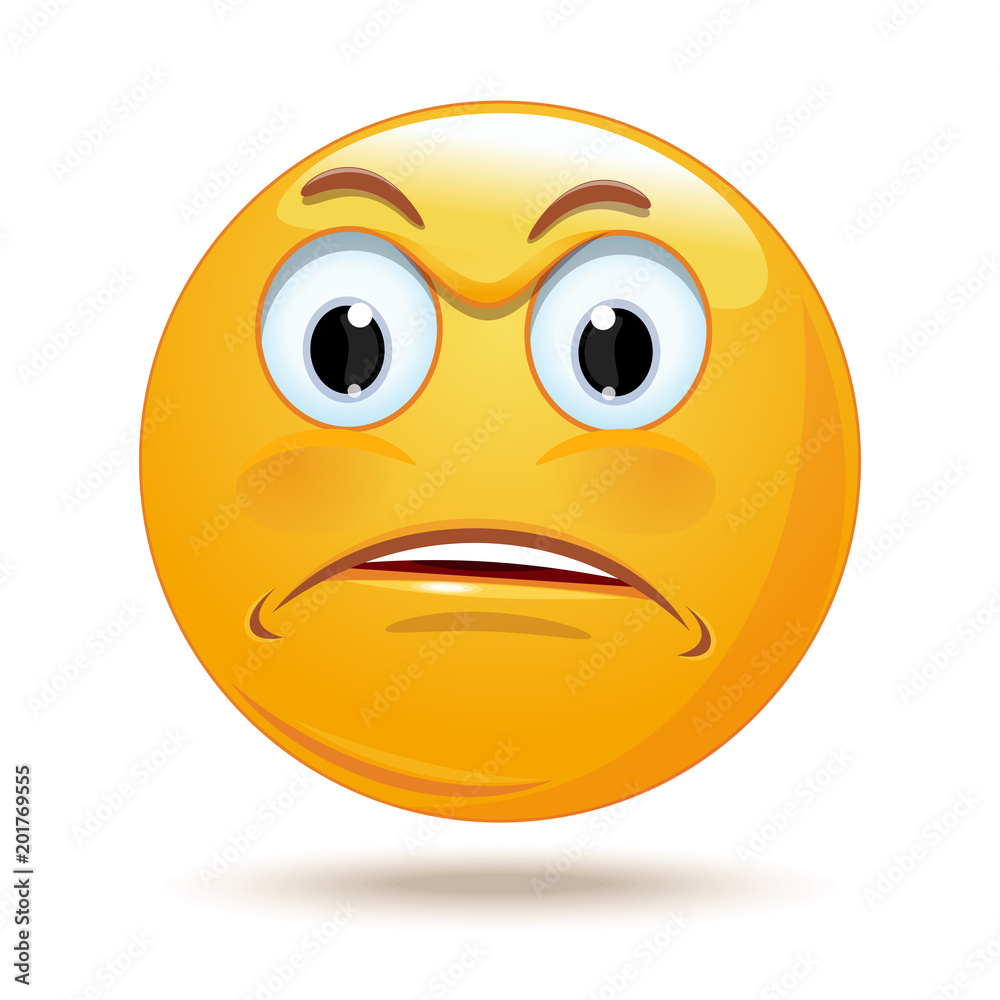 Emoticon sad face. Angry and surprised smiley. Hurt and sad emoticon ...