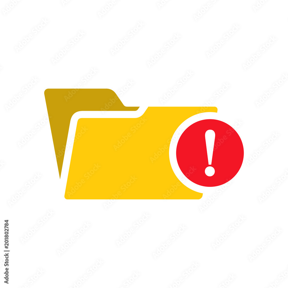 Warning Folder Icon Design Stock Vector | Adobe Stock