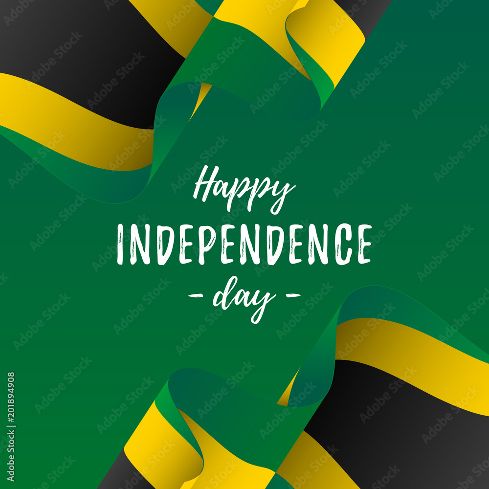 Banner or poster of Jamaica independence day celebration. Jamaica flag. Vector illustration ...