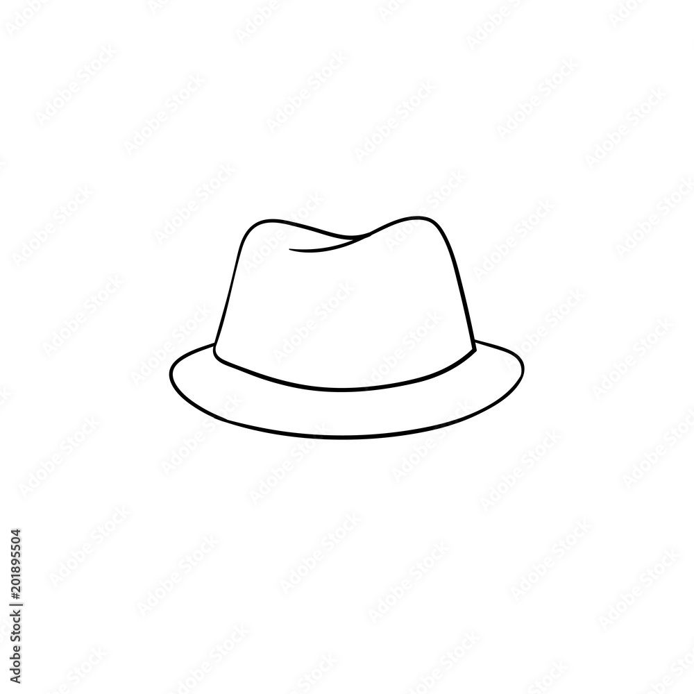 Stock-Vektorgrafik „Fedora hat hand drawn outline doodle icon ...