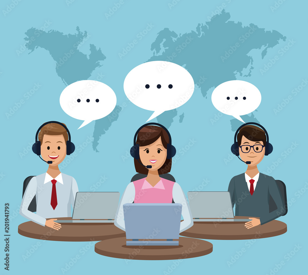 Customer service agents concept vector illustration graphic Stock ...