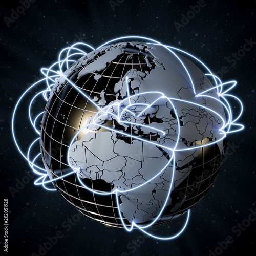 Globalisierung vernetzt Stock-Illustration | Adobe Stock