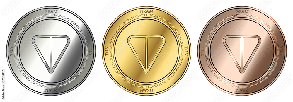 GRAM (TON) coin set. Stock Vector | Adobe Stock