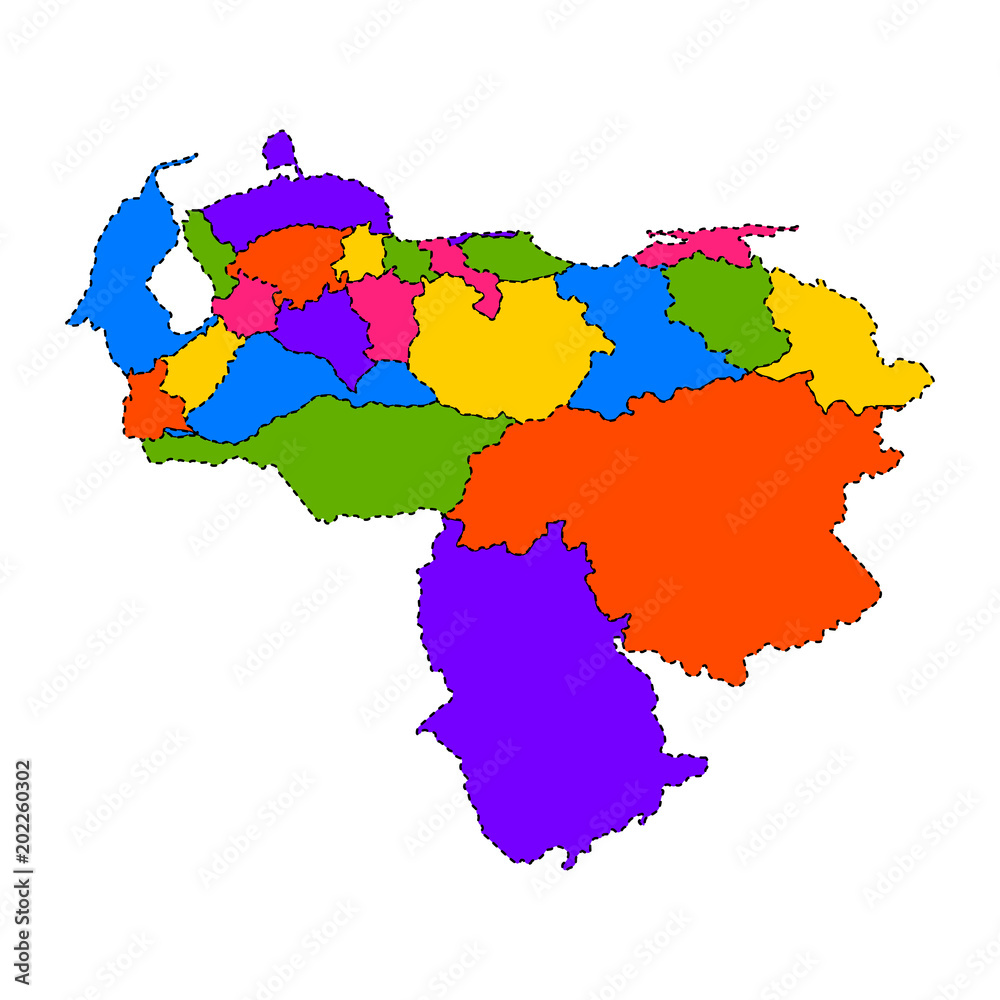 Political map of Venezuela Stock Vector | Adobe Stock
