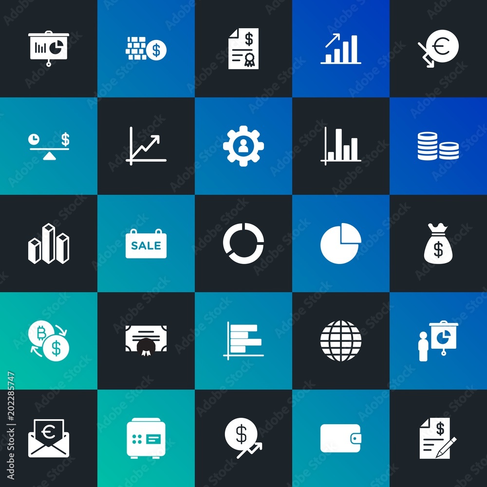 Modern Simple Set of business, money, charts Vector fill Icons ...