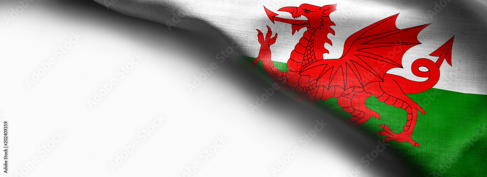 Flag of Wales on white background Stock Photo | Adobe Stock
