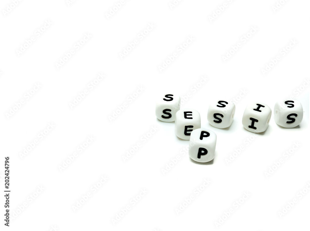 alphabet letters spelling sepsis, serious infection concept. Stock ...