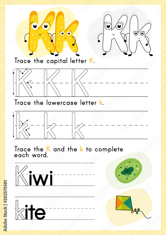 Alphabet Tracing Worksheet: Writing A-Z.Exercises for kids. A4 paper ...