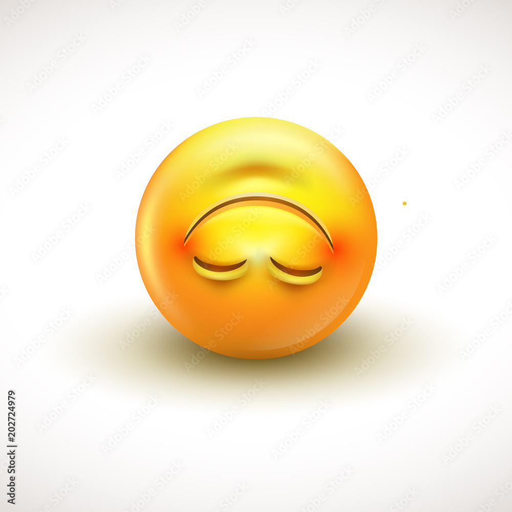 Cute upside down face emoticon, emoji - vector illustration Stock ...