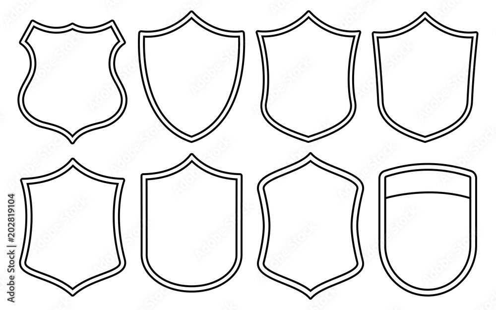 Badge Outline Shape Set Stock Vector | Adobe Stock