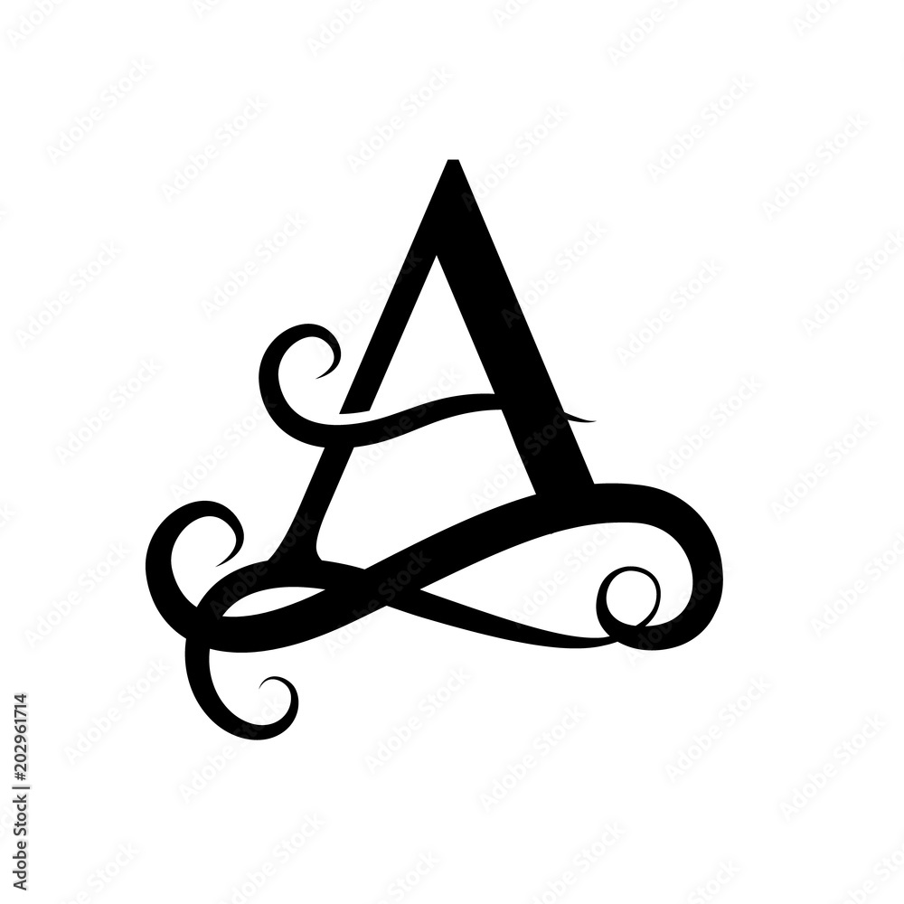 Capital Letter for Monograms and Logos. Beautiful letter. Black vector ...