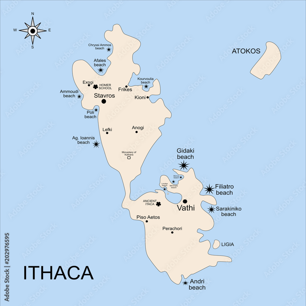 Ithaca Island Map