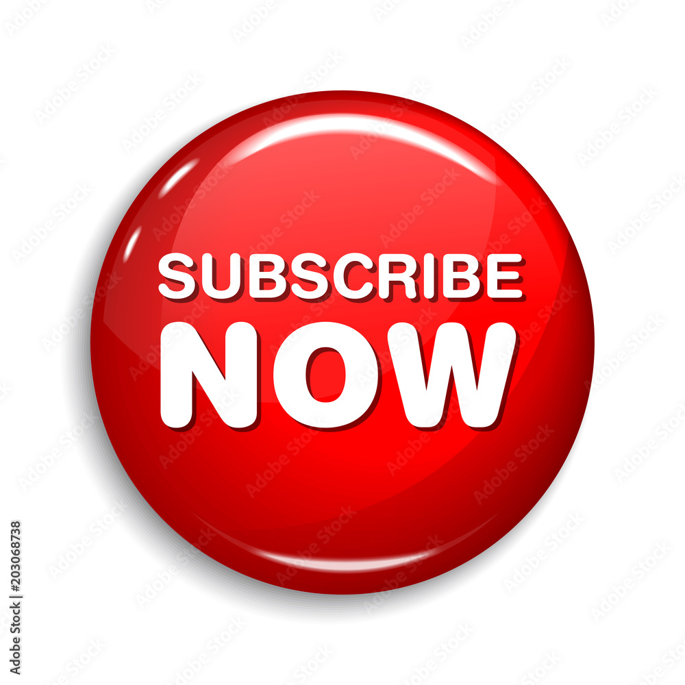 Subscribe Now Round Vector Web Element Circular Button Icon Design ...