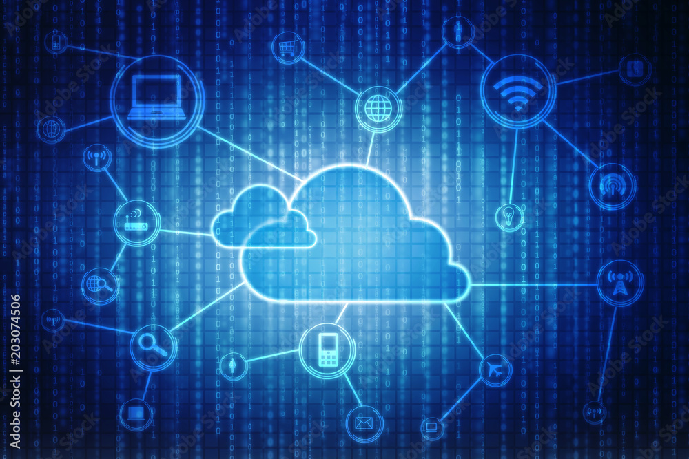 2d Rendering Cloud Computing Stock Illustration Adobe Stock