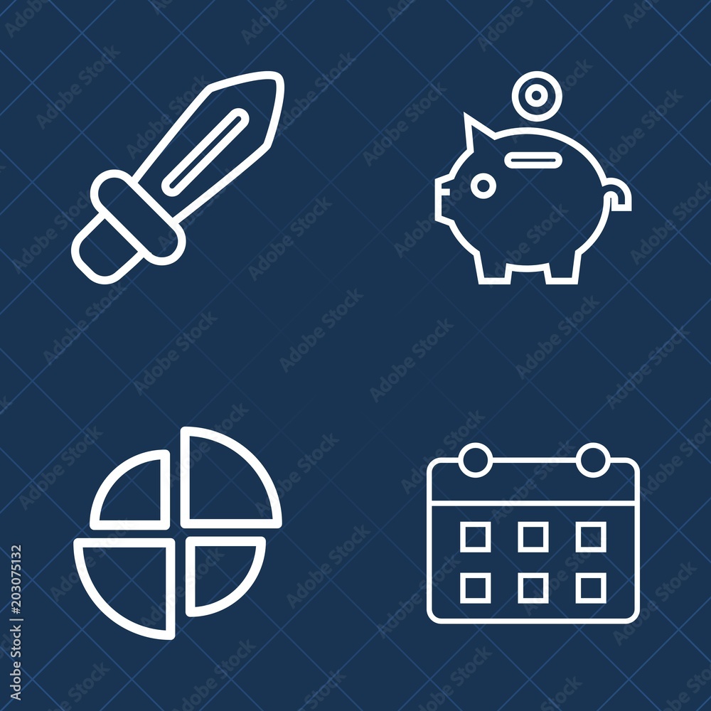 Premium set of outline vector icons. Such as dagger, day, medieval ...