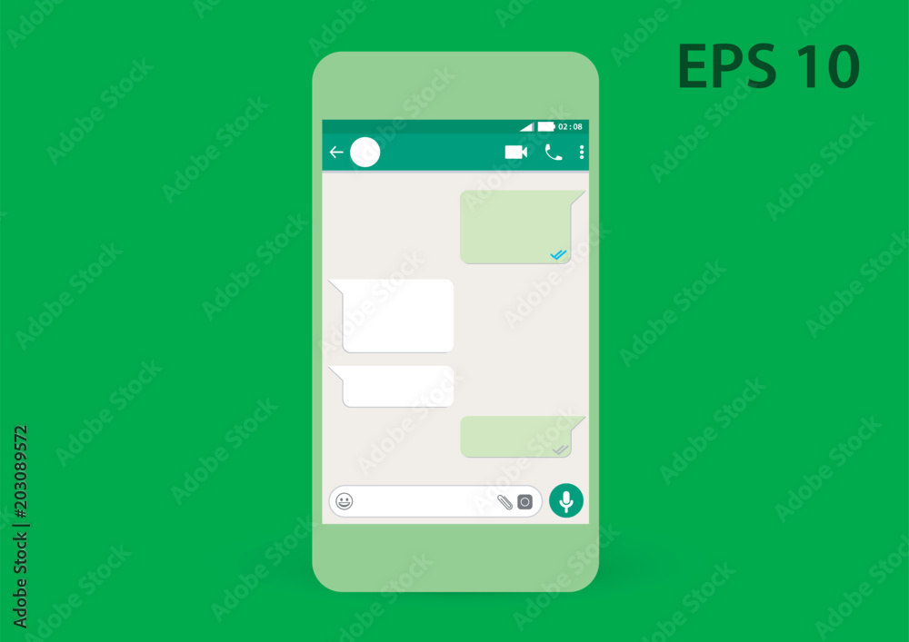 whatsapp messenger user interface. ui ux mobile application. Stock ...