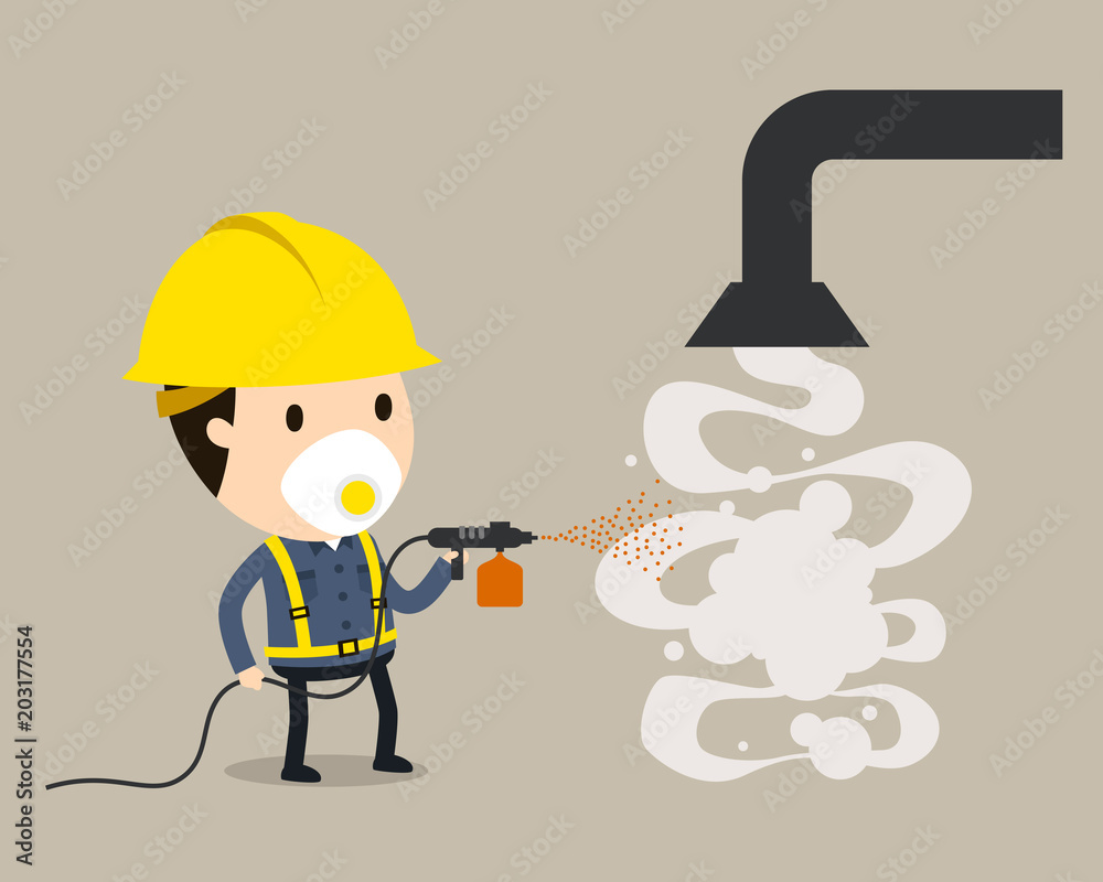 Painting work, Vector illustration, Safety and accident, Industrial ...