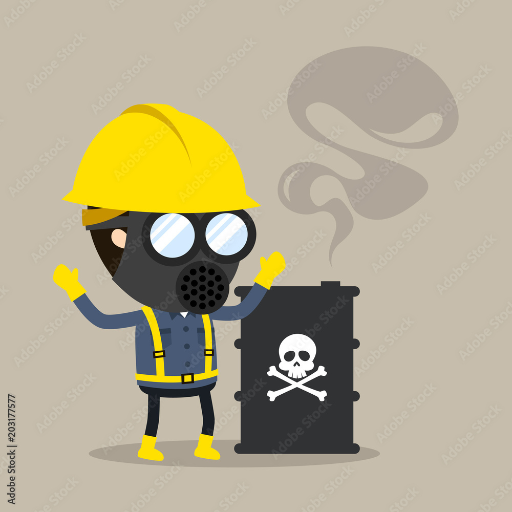 Treat chemicals, Vector illustration, Safety and accident, Industrial ...