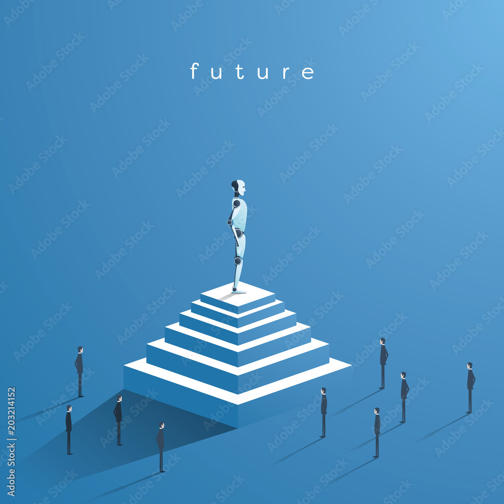 Technology vector concept of artificial intelligence compared to humans ...