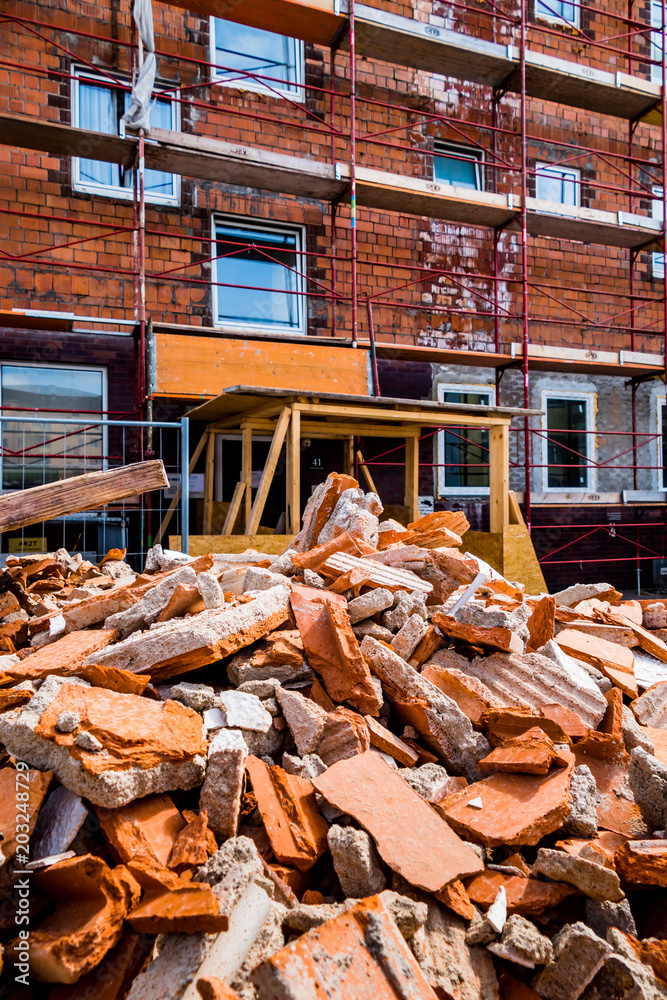 building rubble on construction site Stock Photo | Adobe Stock