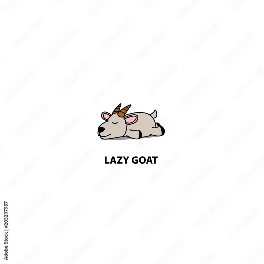 Lazy goat sleeping icon, vector illustration Stock Vector | Adobe Stock