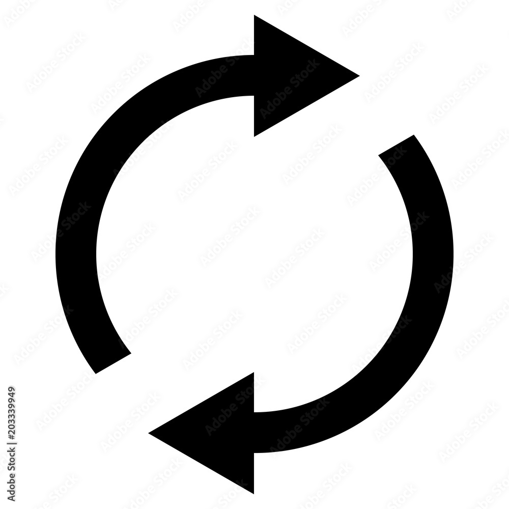 Icon swap resumes, spinning arrows in circle, vector symbol sync ...