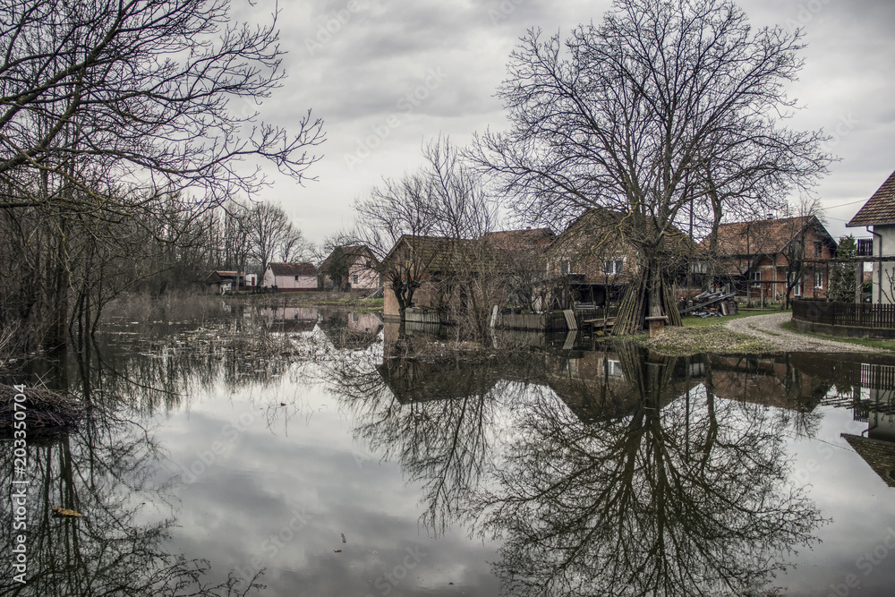 Bosnia and Herzegovina, March 2018 - River Bosna flooding farm houses ...