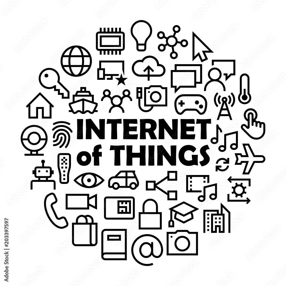 INTERNET OF THINGS symbols in circle Stock Vector | Adobe Stock