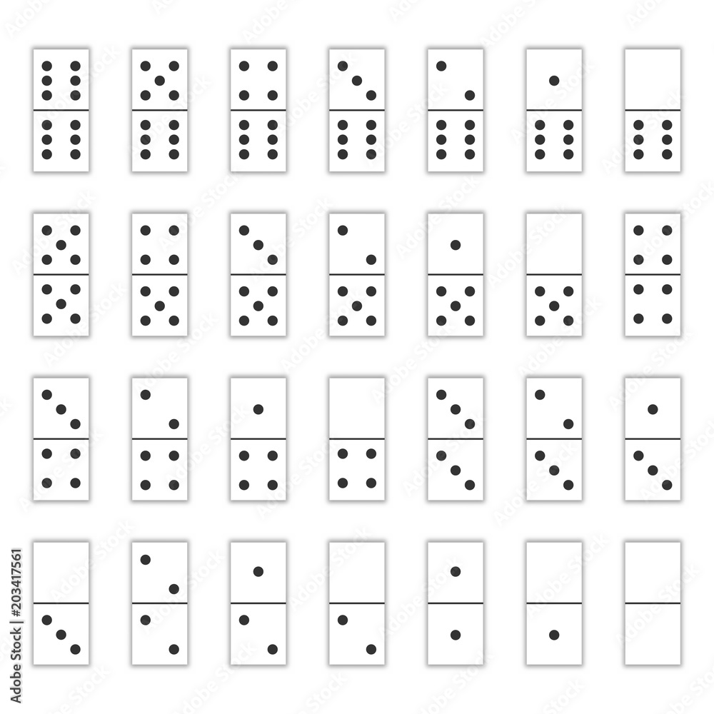 Creative vector illustration of realistic domino full set isolated on ...