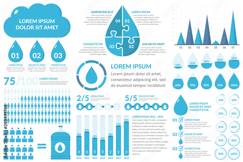Water Infographics Stock Vector | Adobe Stock