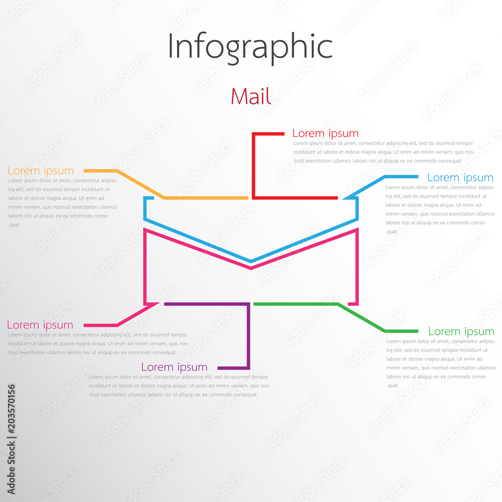 Vector infographic templates for reporting details of the mail. Stock ...